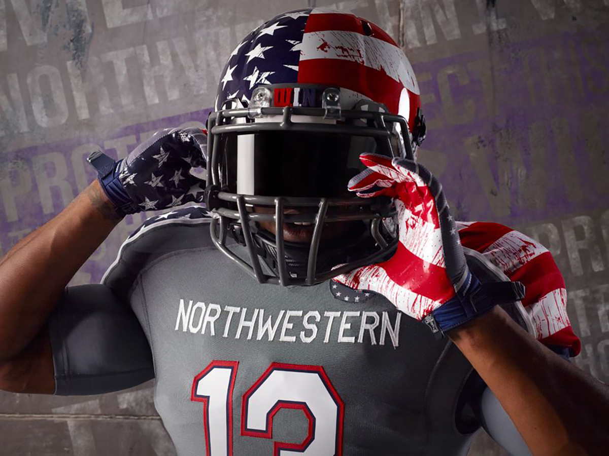 Uniform of the Day: Northwestern's American flag uniforms